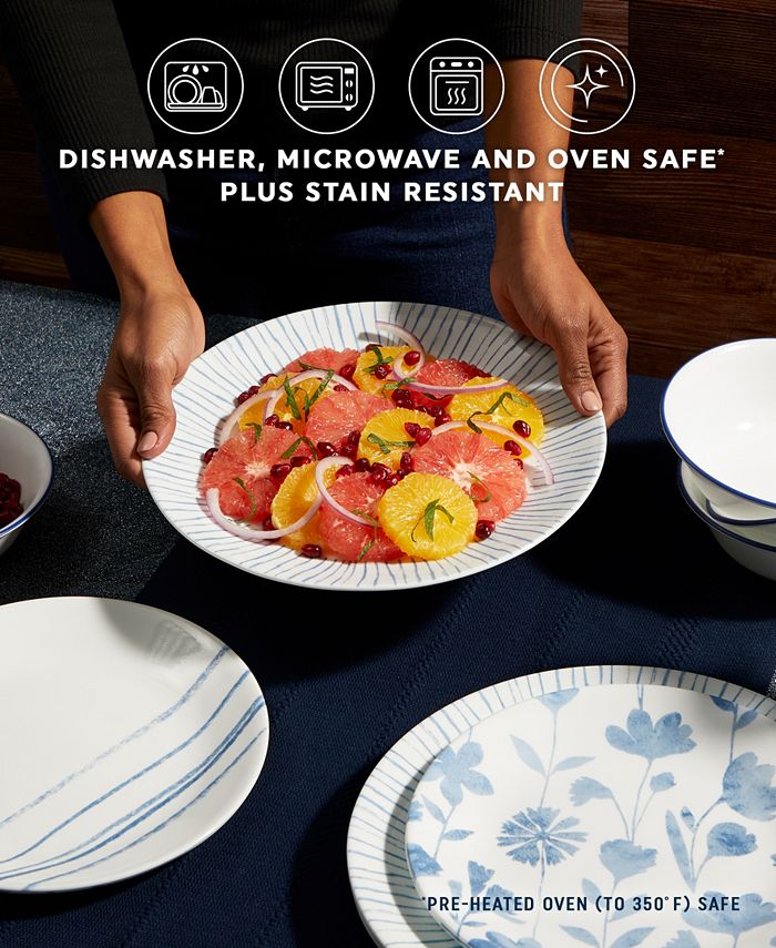 Corelle Botanical Stripes 12 Pc. Dinnerware Set, Service for 4 - Macy's