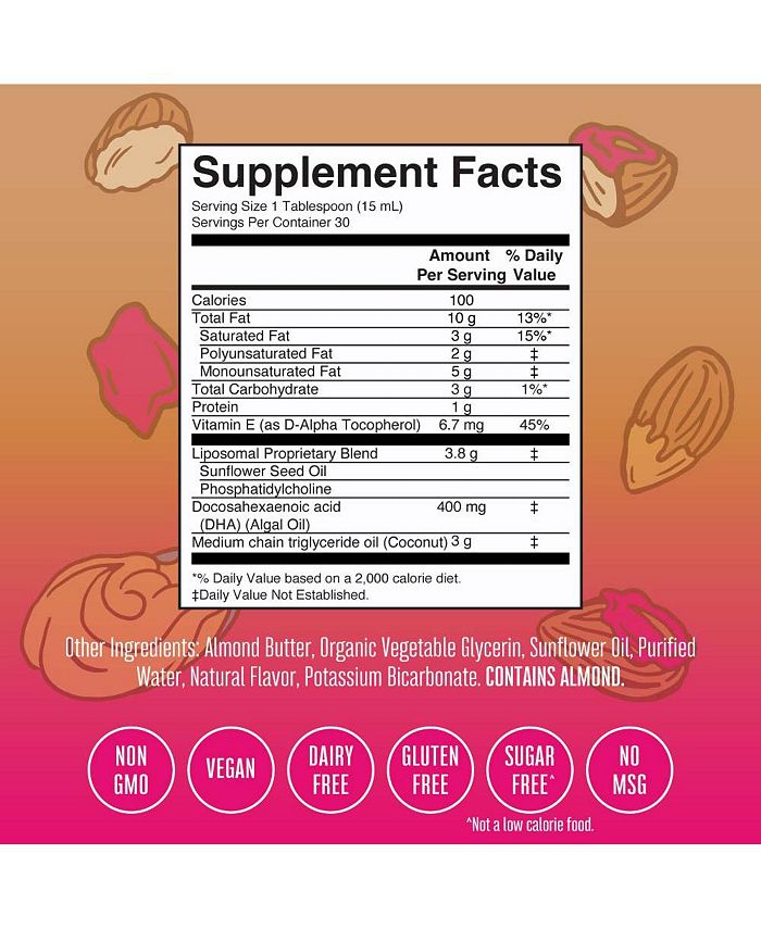 MaryRuth Organics DHA MCT Liposomal, Almond Butter & Jelly Smoothie, 15 ...