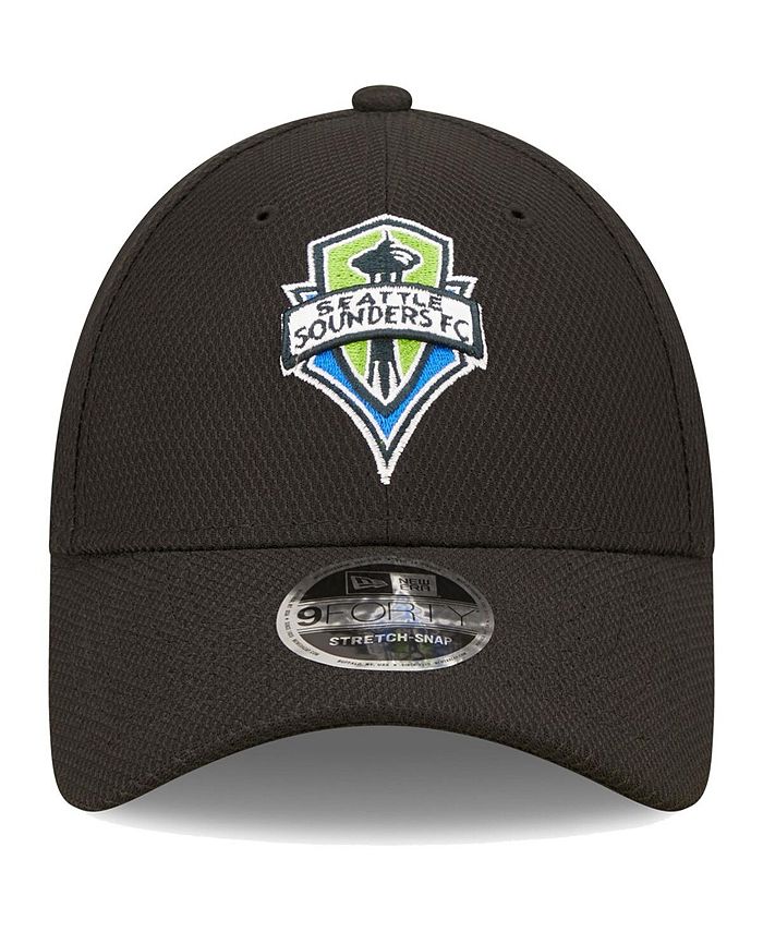 New Era Men's Black Seattle Sounders FC Basic 9FORTY Mesh Snapback Hat ...