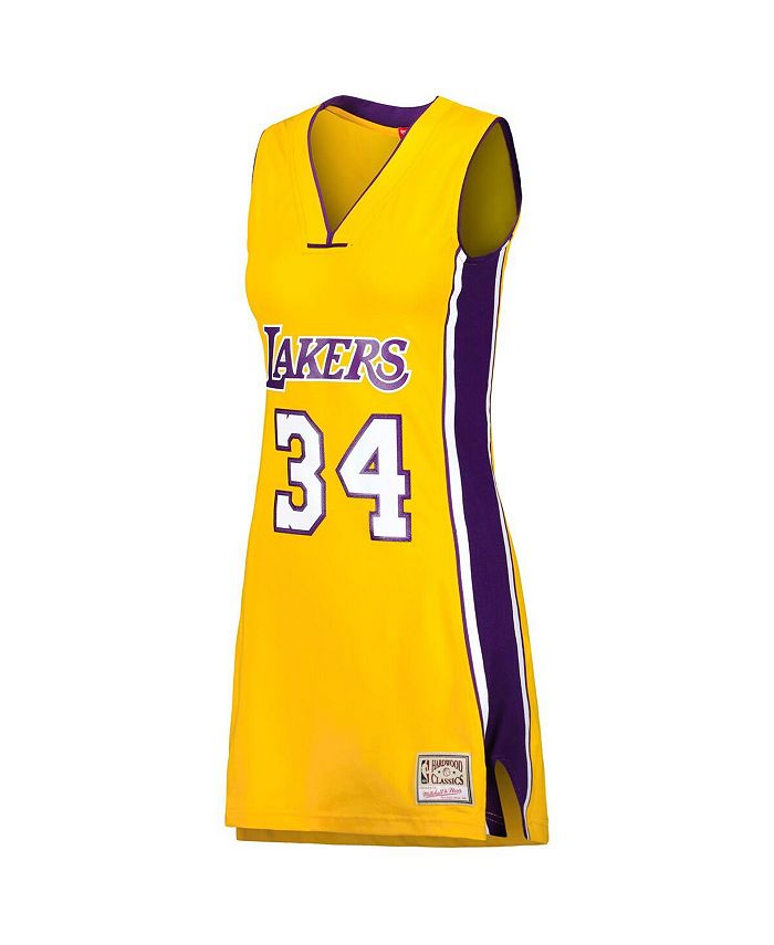 Mitchell & Ness Women's Shaquille O'Neal Gold Los Angeles Lakers 1999 ...