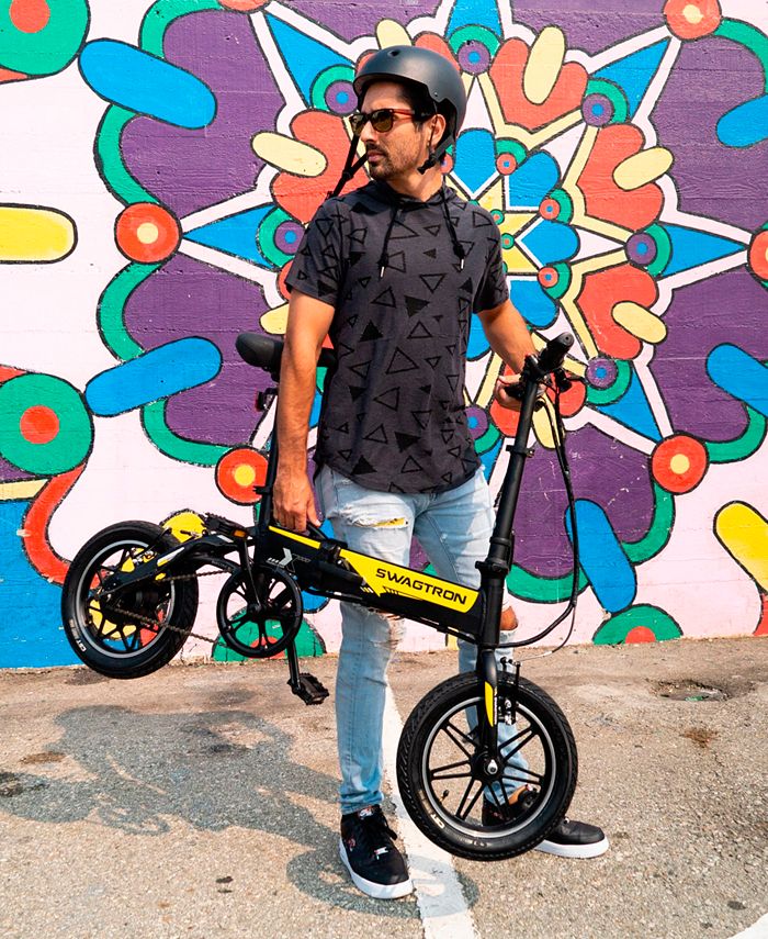 Swagtron EB-5 Plus Folding Electric Bike with Removable Battery - Macy's