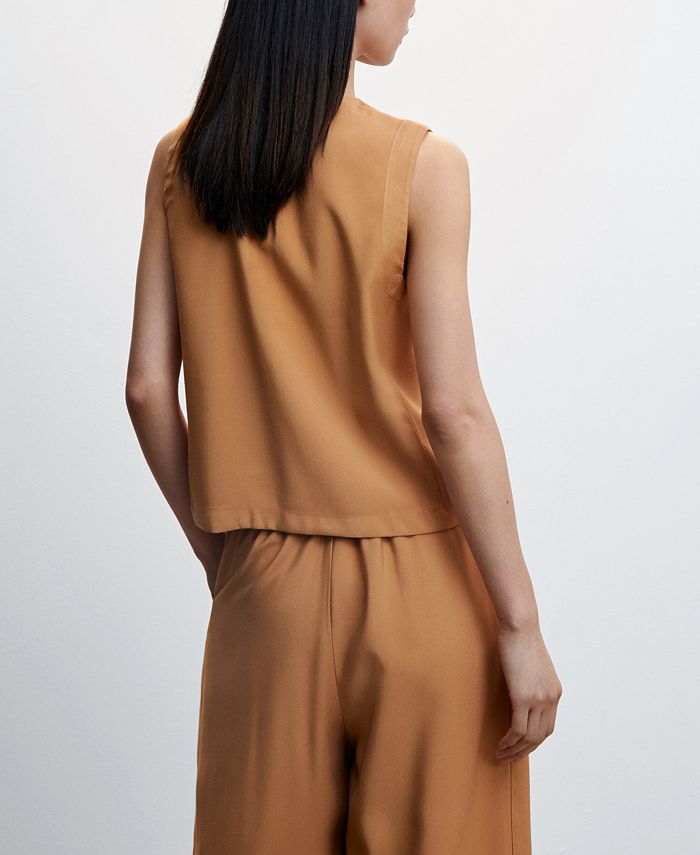 MANGO Women's V-Back Blouse - Macy's