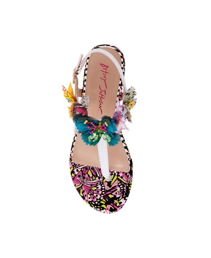 Betsey Johnson Women's Prilla Butterfly Embellished Thong Sandal - Macy's