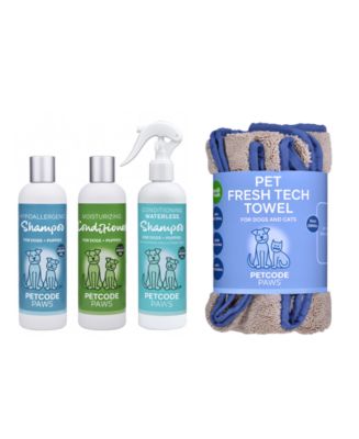 Petcode Paws Deluxe Dog Grooming 40" x 25" Spa Kit Towel, Set of 4 - Macy's