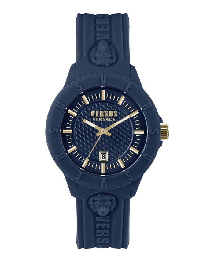 Versus Versace Men's 3 Hand Date Quartz Tokyo Blue Silicone Watch, 43mm ...