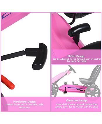 Costway Go Kart Kids Ride On Car Pedal Powered 4 Wheel Racer Stealth ...