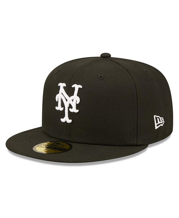 New Era Men's Black New York Mets Team Logo 59FIFTY Fitted Hat - Macy's