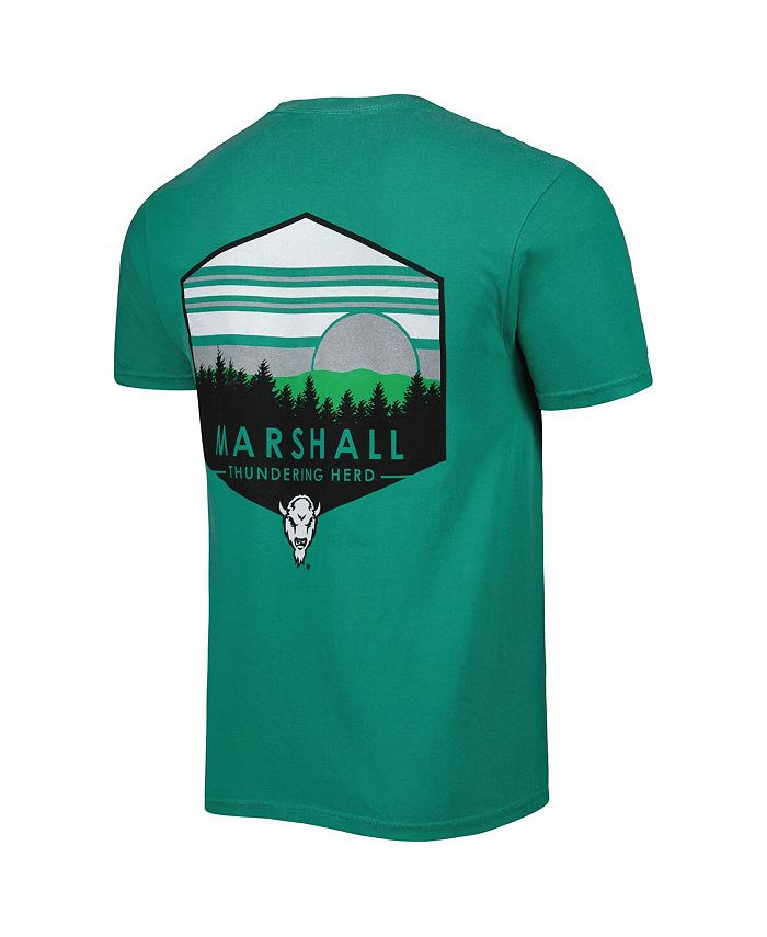 Image One Men's Green Marshall Thundering Herd Landscape Shield T-shirt ...