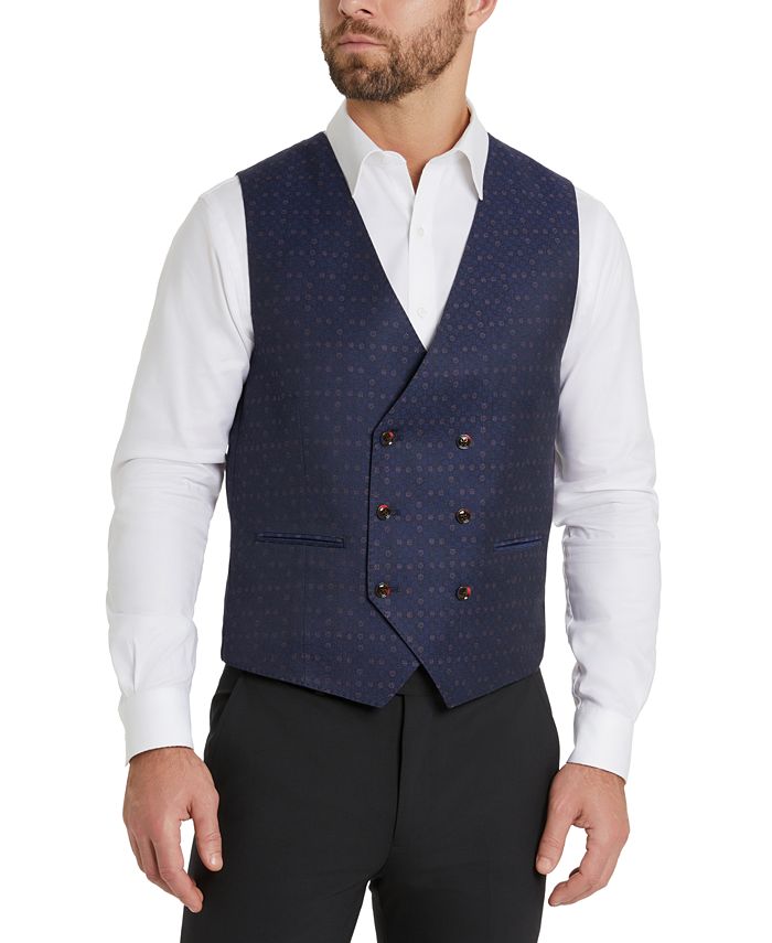 Tayion Collection Men's Classic-Fit Jacquard Suit Vest - Macy's