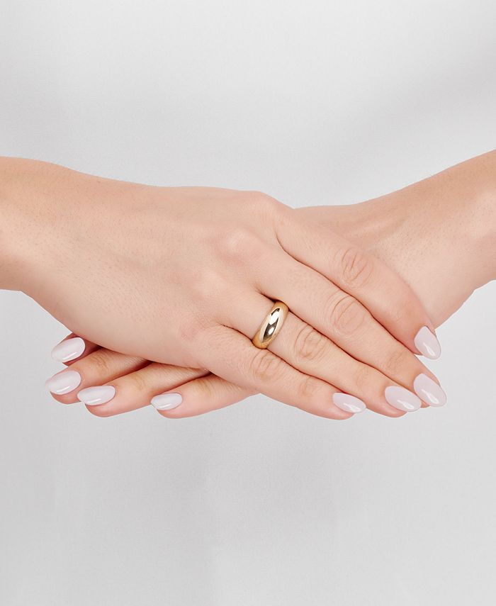 Italian Gold Polished Dome Ring in 14k Gold - Macy's