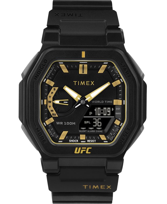 Timex UFC Men's Quartz Colossus Resin Black Watch, 45mm - Macy's