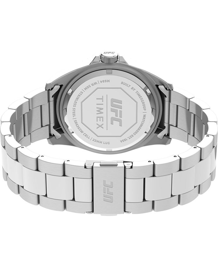 Timex UFC Men's Quartz Debut Stainless Steel Silver-Tone Watch, 42mm ...