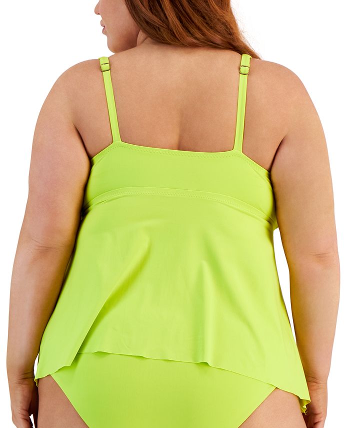 Becca Etc Plus Size Color Code Keyhole Tankini Swim Top And Reviews Swimsuits And Cover Ups Plus