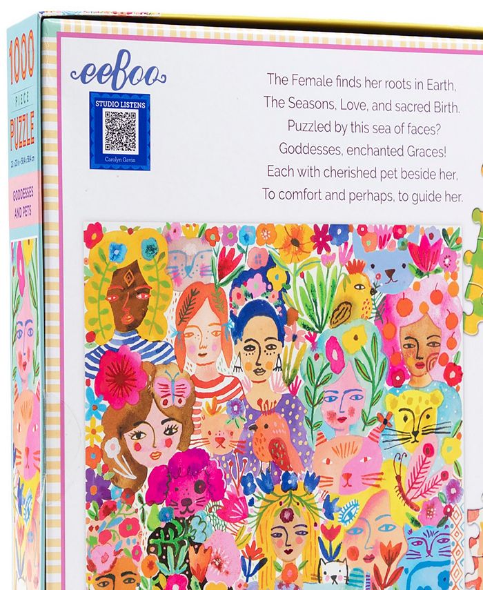 Eeboo Piece and Love Goddesses Pets 1000 Piece Square Adult Jigsaw ...