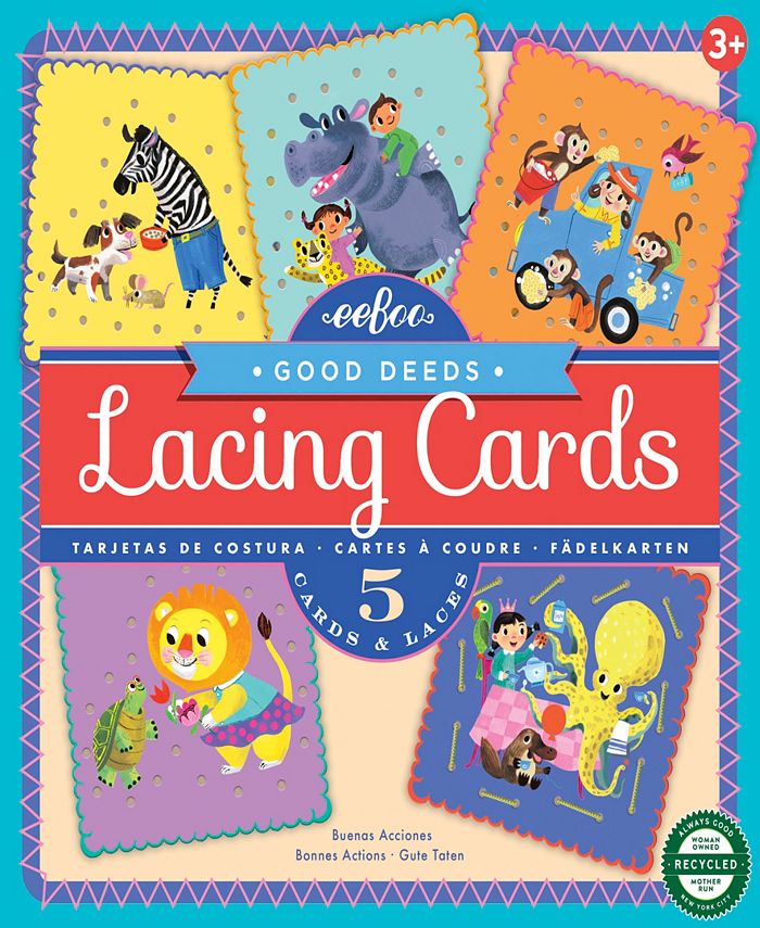 Eeboo Good Deeds Lacing Cards, Set of 5 Cards, Ages 5 years and up - Macy's