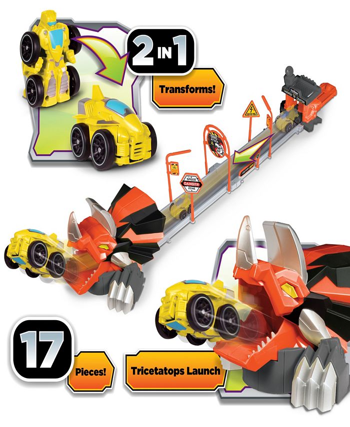 Supreme Machines Nkok Attack Launch Track Triceratops Rocket Bot 42022, 17 Piece Set, Yellow ...