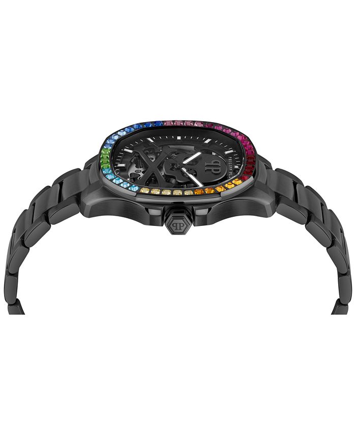 Philipp Plein Men's Automatic Skeleton Spectre Black Ion-Plated ...