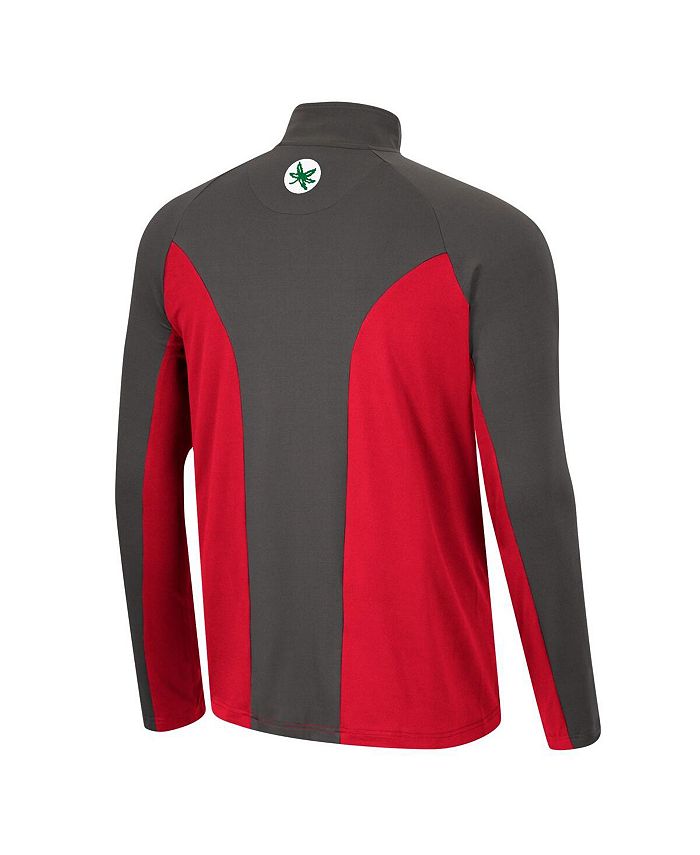 Colosseum Men's Scarlet, Charcoal Ohio State Buckeyes Two Yutes Raglan ...