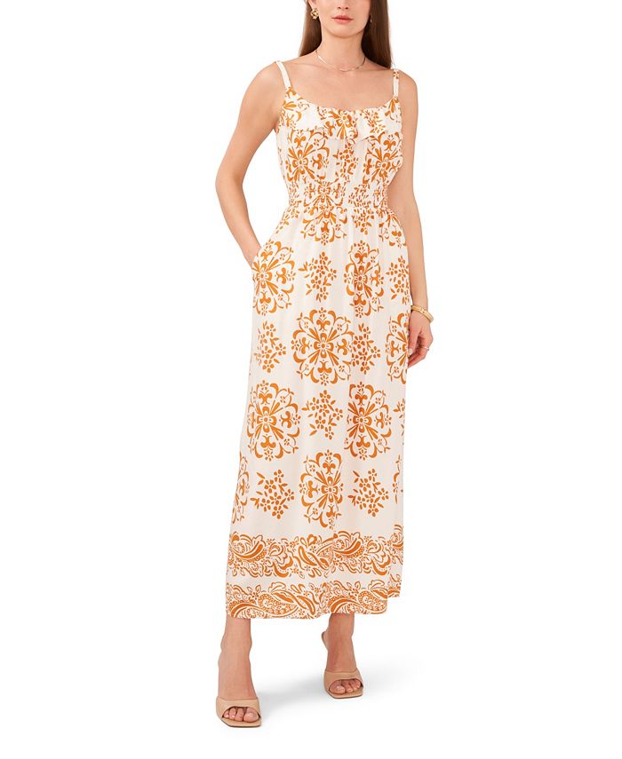1.STATE Women's Sleeveless Flounce Printed Maxi Dress - Macy's