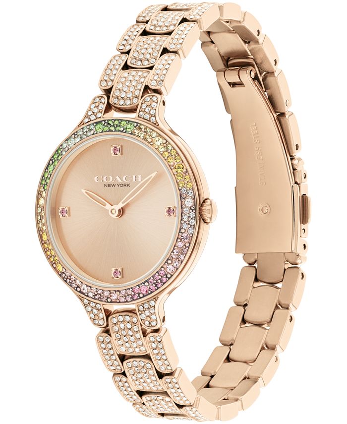 COACH Women's Chelsea Carnation Gold-Tone Stainless Steel Crystal ...