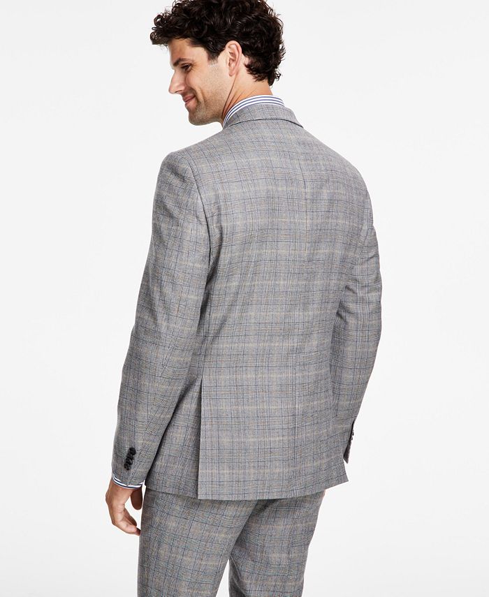 Tommy Hilfiger Men's Modern-Fit TH Flex Stretch Plaid Wool Suit Jacket ...