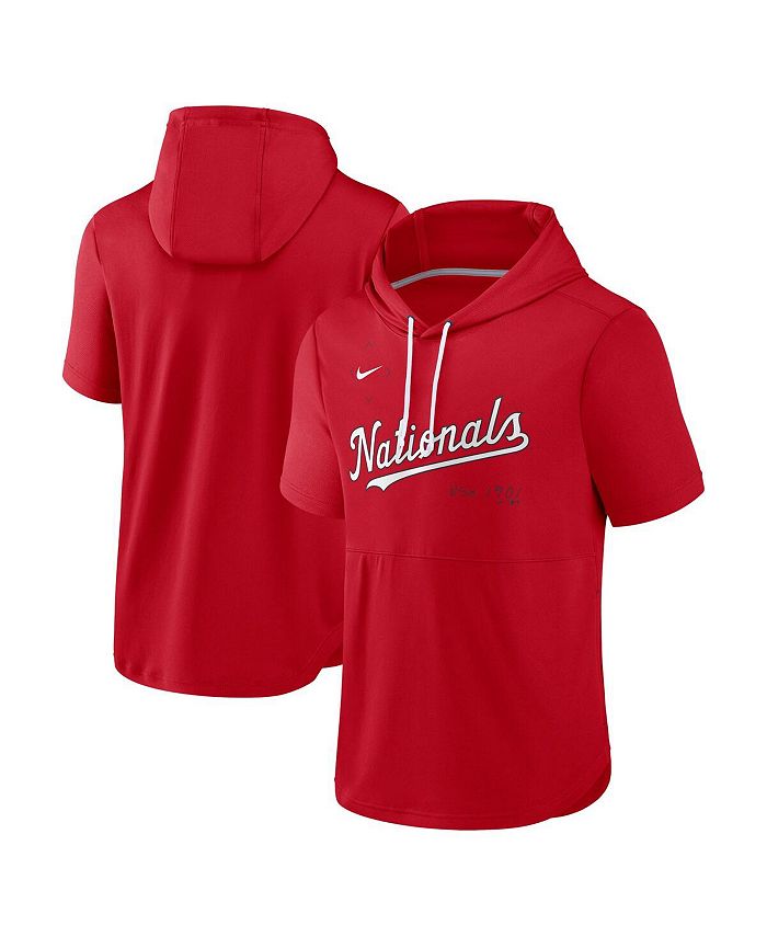 Nike Men's Red Washington Nationals Springer Short Sleeve Team Pullover ...
