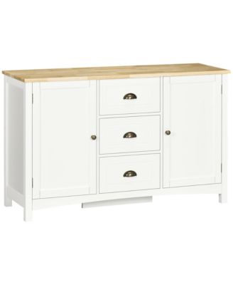 HOMCOM Buffet Cabinet with 3 Storage Drawers and Adjustable Shelves, 2 ...