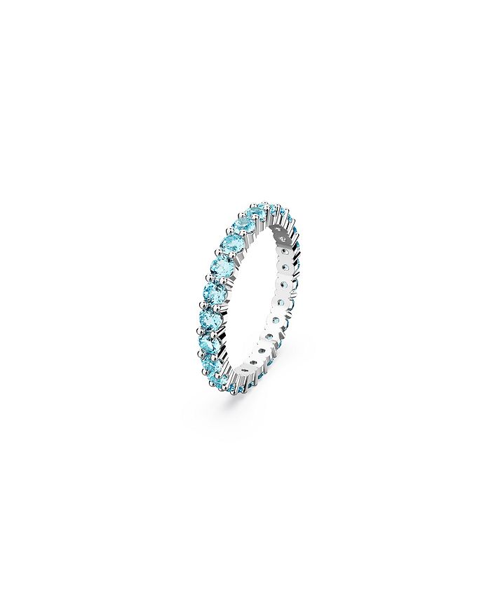 Swarovski Crystal Round Cut Blue Matrix Ring - Macy's