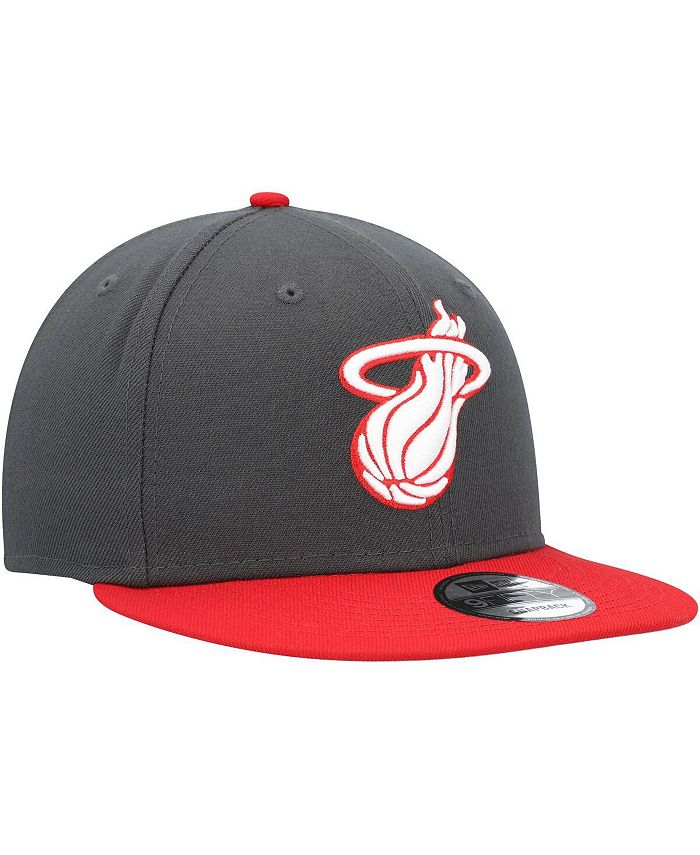 New Era Men's Charcoal, Scarlet Miami Heat Two-Tone Color Pack 9FIFTY ...