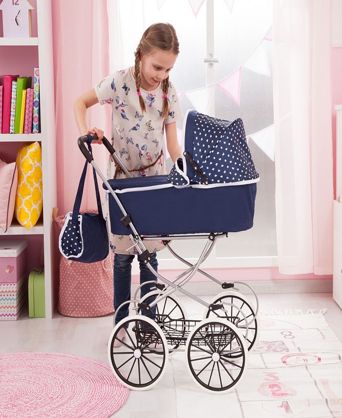 Bayer Design Dolls Classic Blue White Deluxe Pram - Macy's