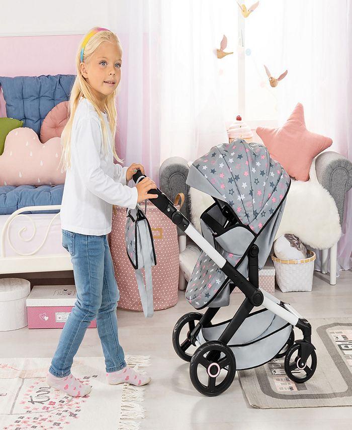 Bayer Design Dolls Grey, Pink, Stars Pram Xeo - Macy's