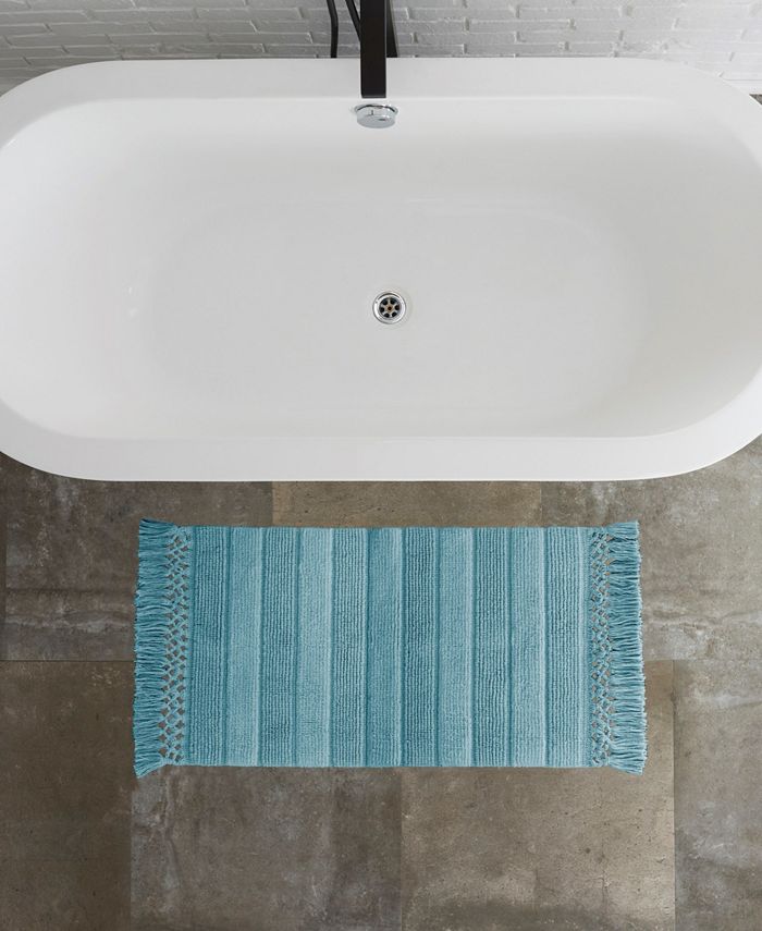 French Connection Safira Fringe 20" x 34" Cotton Bath Rug - Macy's