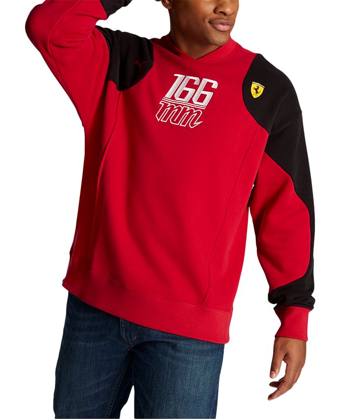 Puma Men's Scuderia Ferrari Colorblocked Embroidered Fleece Sweatshirt ...