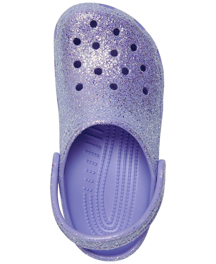 Crocs Little Girls Classic Glitter Clogs from Finish Line - Macy's