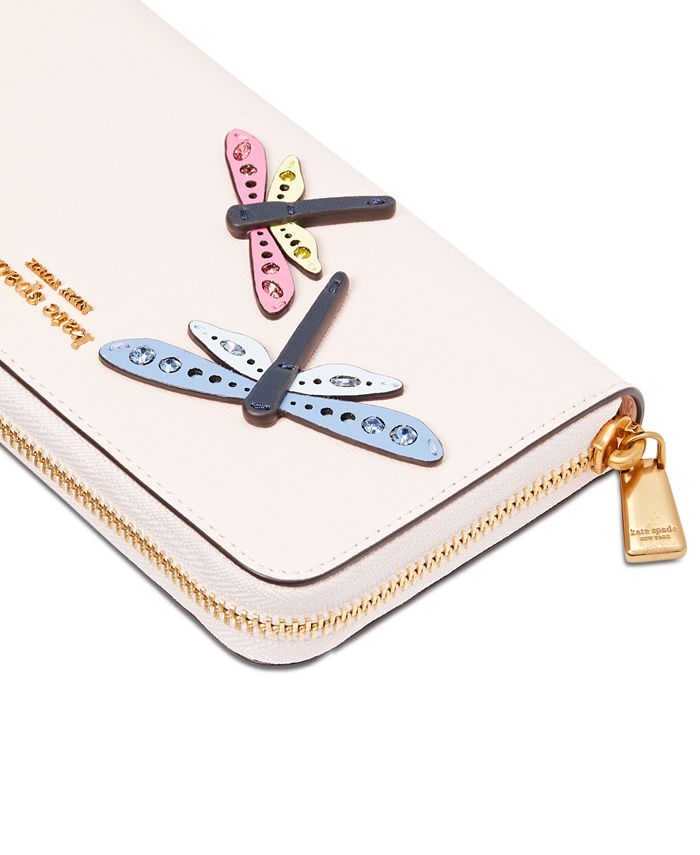 kate spade new york Dragonfly Embossed Leather Zip Around Continental ...