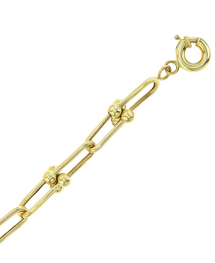 Macy's Polished U-Link Chain Bracelet in 10k Gold - Macy's