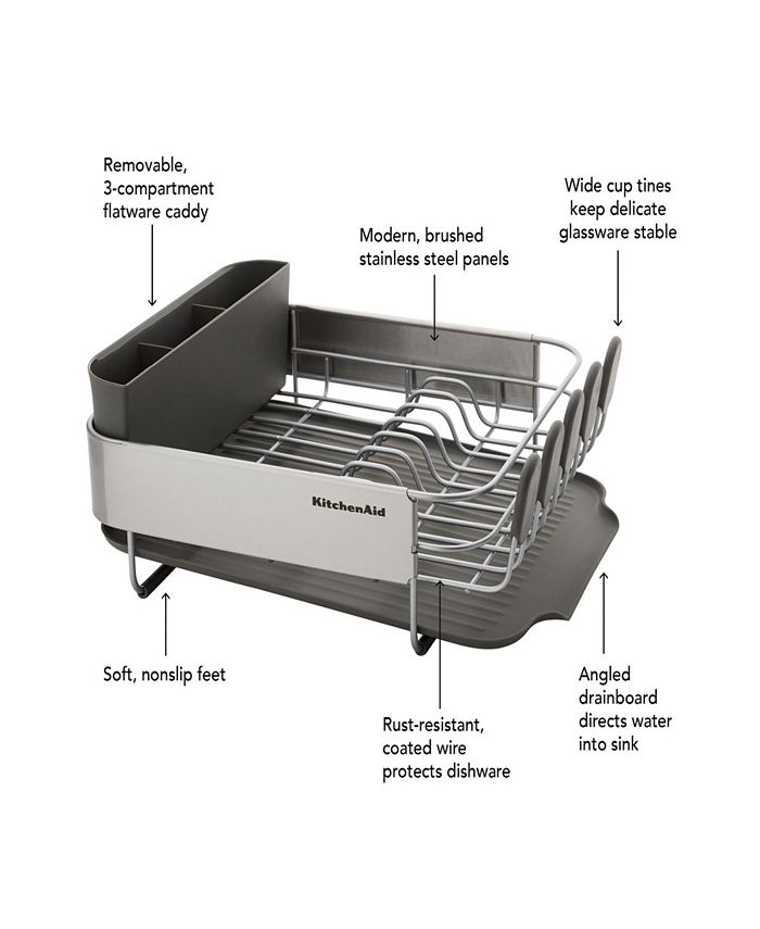 KitchenAid Stainless Steel Wrap Compact Dish Rack - Macy's