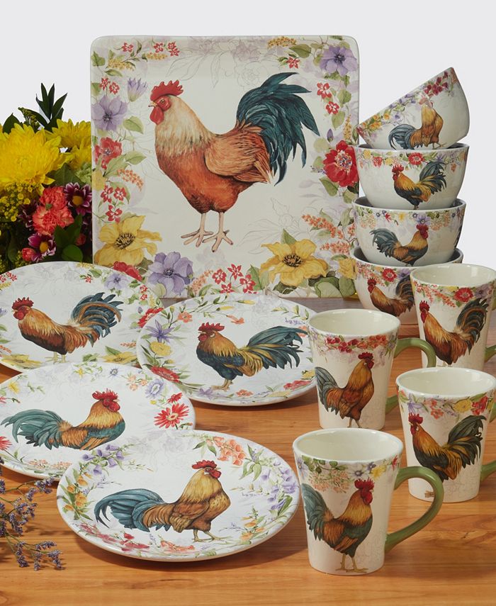 Certified International Floral Rooster Collection - Macy's