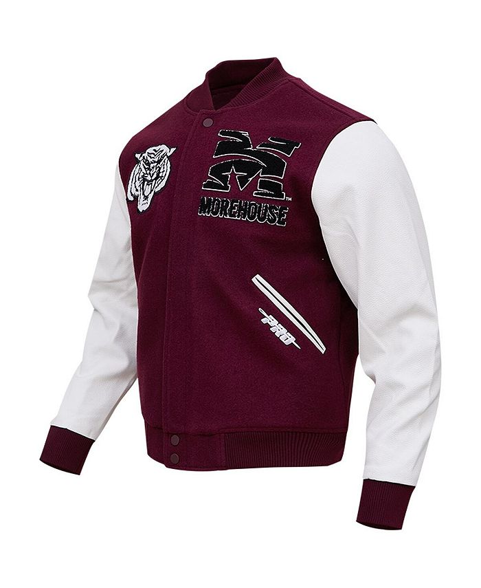 Pro Standard Men's Maroon Morehouse Maroon Tigers Classic Wool Full-Zip ...