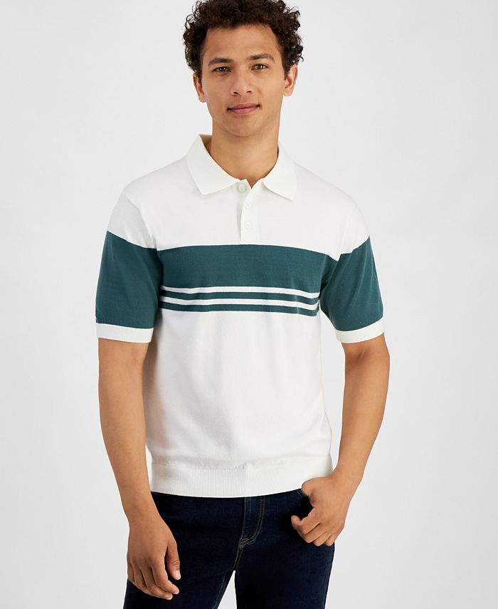 And Now This Men's Regular-Fit Colorblocked Stripe Polo Shirt, Created ...