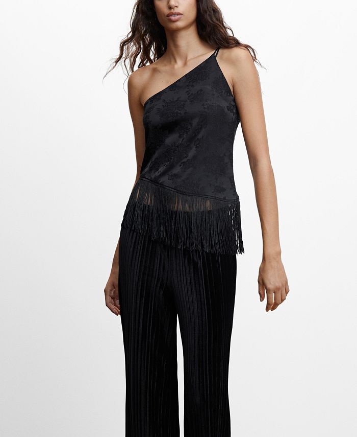 MANGO Women's Fringed Hem Top - Macy's