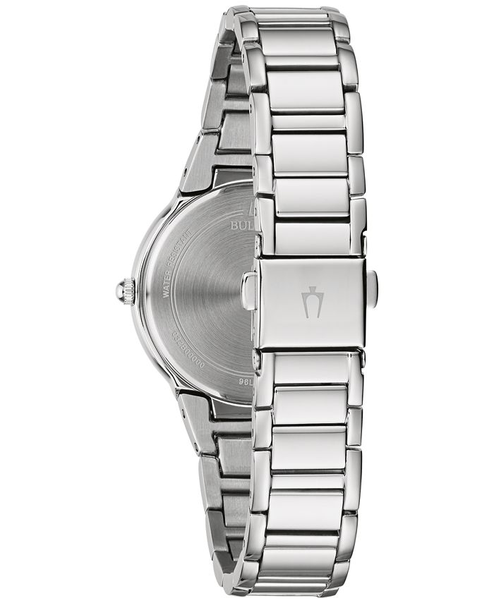 Bulova Women's Classic Crystal Stainless Steel Bracelet Watch 32mm - Macy's