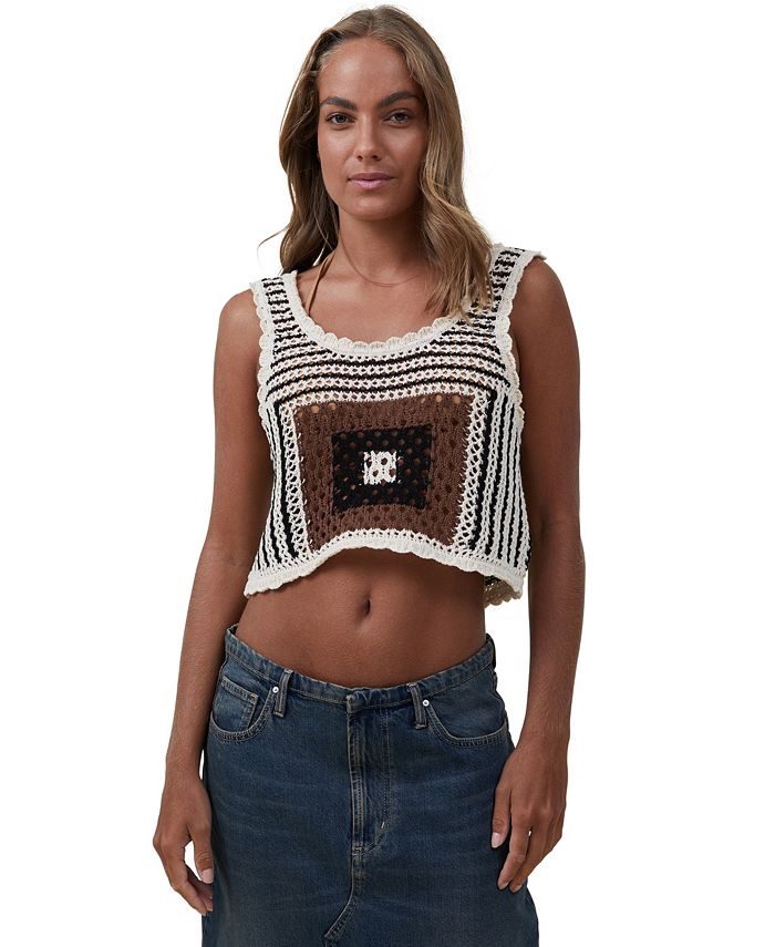 COTTON ON Women's Crochet Crop Tank Top - Macy's
