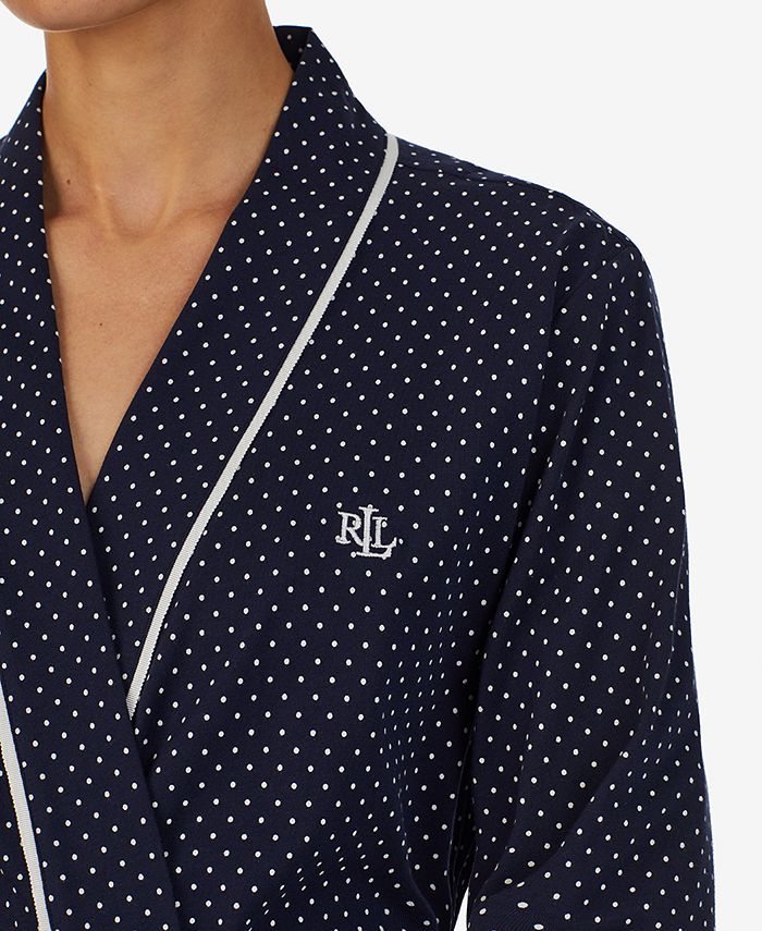 Lauren Ralph Lauren Women's Cotton Printed Wrap Robe - Macy's