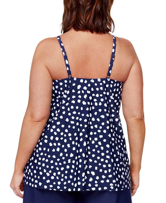 Island Escape Plus Size Dot Print Cape Town Tankini Created For Macys