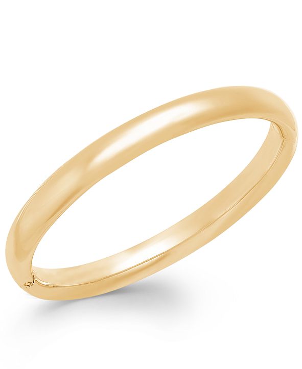 Italian Gold Signature Gold™ Polished Bangle Bracelet in 14k Gold over ...