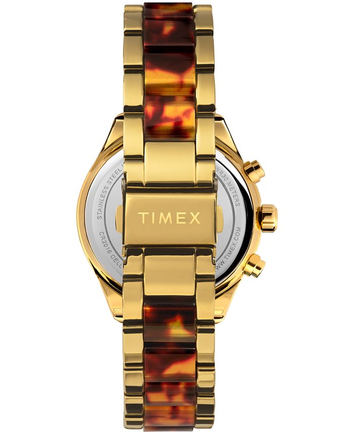 Timex Women's Quartz Analog Premium Dress Alloy Gold-Tone Watch 38mm ...