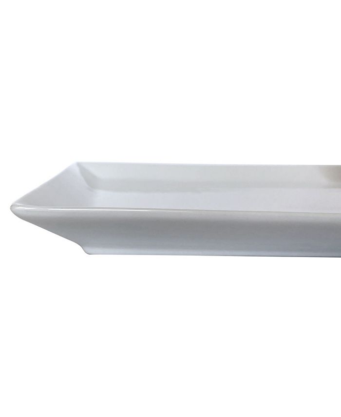 Fitz and Floyd Everyday Whiteware Rectangular Rim Platter - Macy's