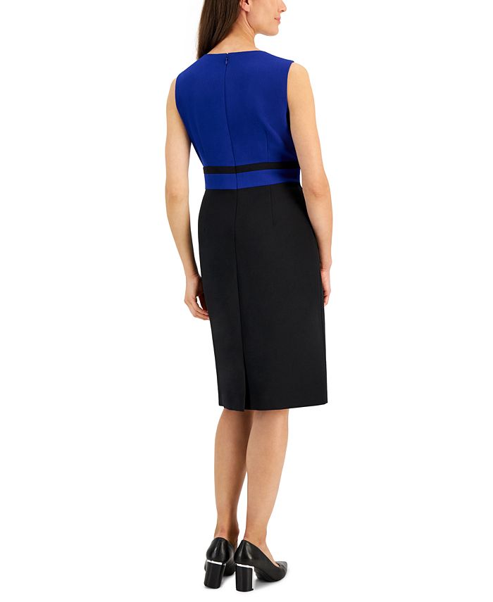 Kasper Women's Colorblocked Stretch Crepe Sheath Dress - Macy's