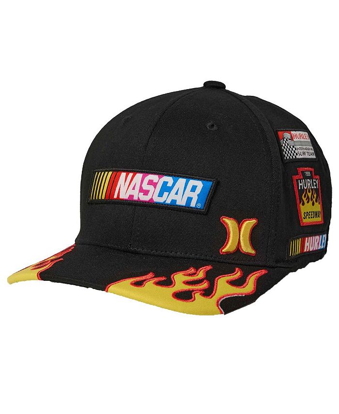 Hurley Men's Black NASCAR Tri-Blend Flex Fit Hat - Macy's